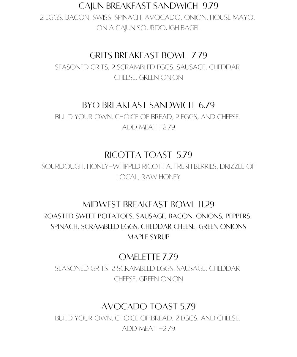 Menu – Nourish Coffee + Kitchen